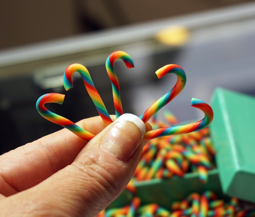 Polymer Clay Mini Candy Canes, Dollhouse Christmas Food, Craft Supplies ...