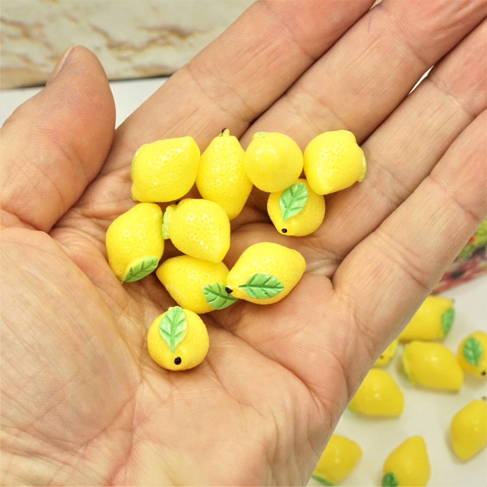 MINI LEMON FRUITS for Craft Dollhouse Miniature Food Resin | Etsy