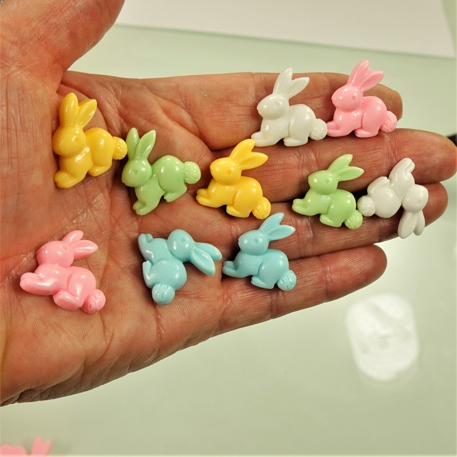 RESIN BUNNIES Flatback CABOCHONS Bunny Charms for Craft in | Etsy