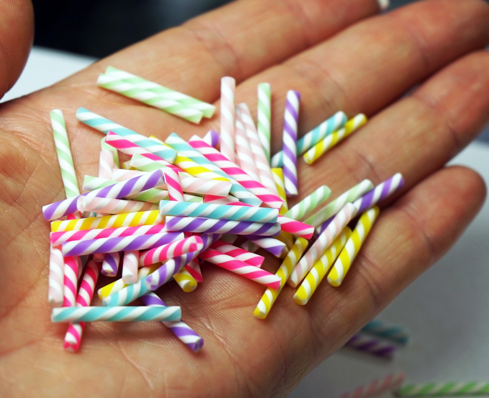 Mini TWISTED CANDY STICKS Cabochons Slime Charms Multicolor | Etsy