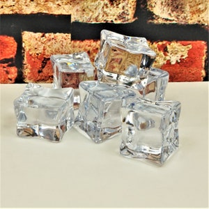 Clear ICE CUBES - Xmas Party Decor - Huge in Size 30mm - Fake Drinks ...