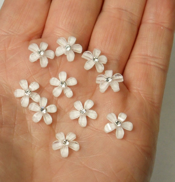 3D FLOWERS For NAILS CHARMS Rhinestone Flowers Charms Nail | Etsy
