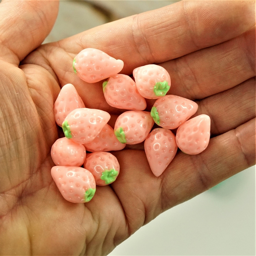 MINI PINK STRAWBERRIES, Dollhouse Fruits, Pastel Colors, Gift for Kids ...
