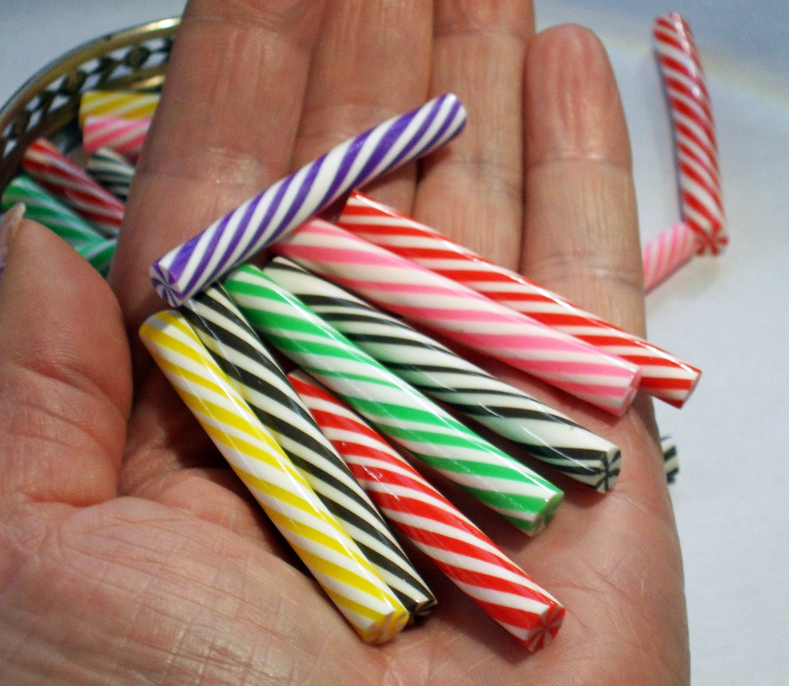 TWISTED CANDY STICKS Cabochons Christmas Candies Dollhouse - Etsy