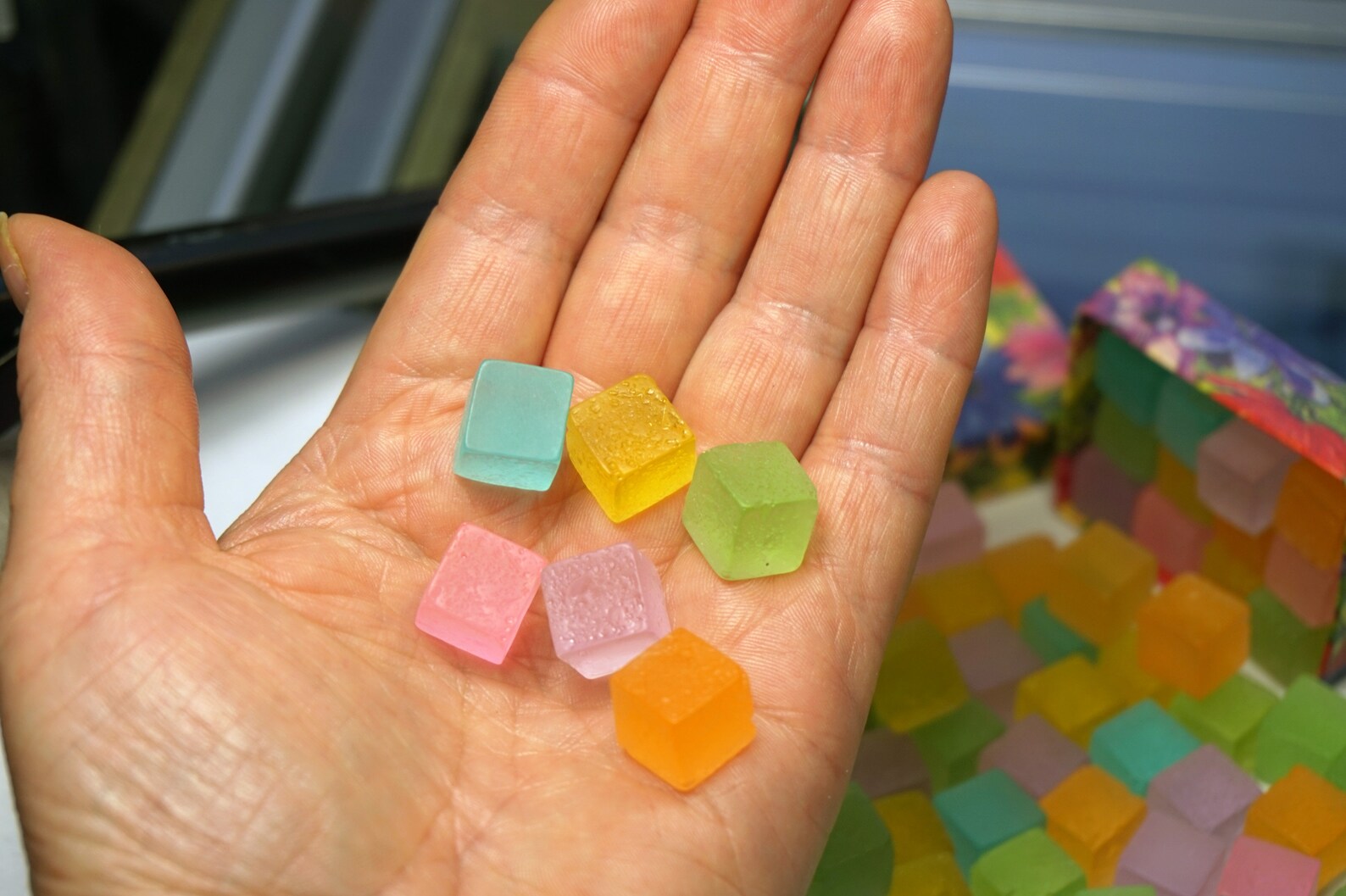 MULTI COLOR FROSTED Cubes 1/2 for Craft Colorful Cubes | Etsy