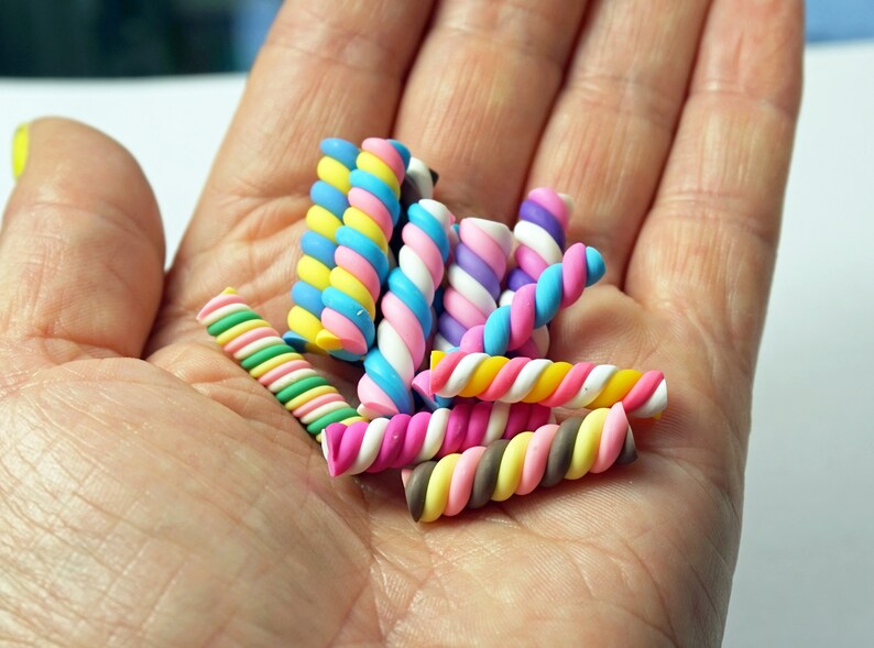 COTTON CANDY Swirl STICKS Slime Charms 12 Pcs in 1/2 Oz Jar | Etsy