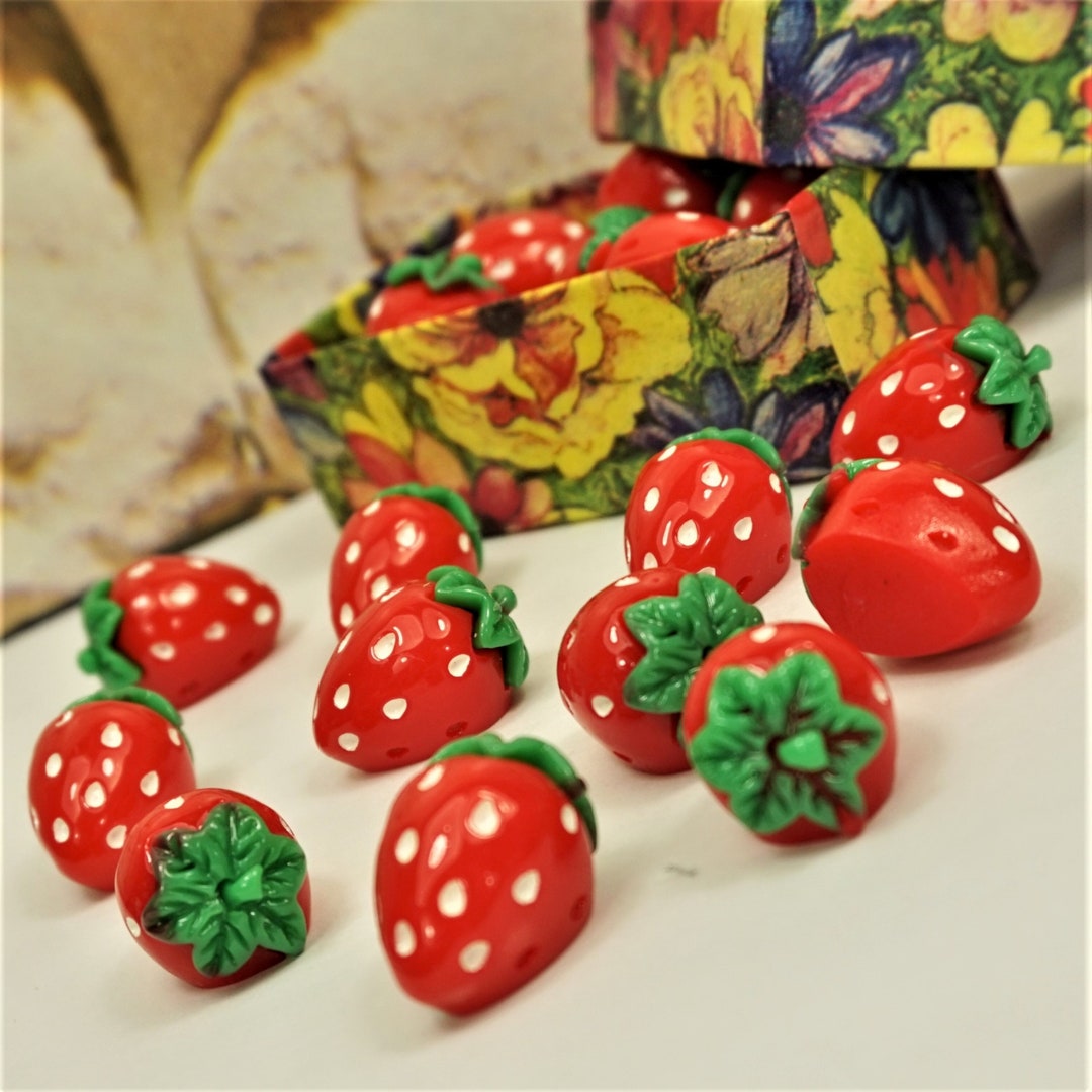 Red Strawberry Flatback Cabochons - DIY Craft, Decoden (5/10 Pcs) - Etsy