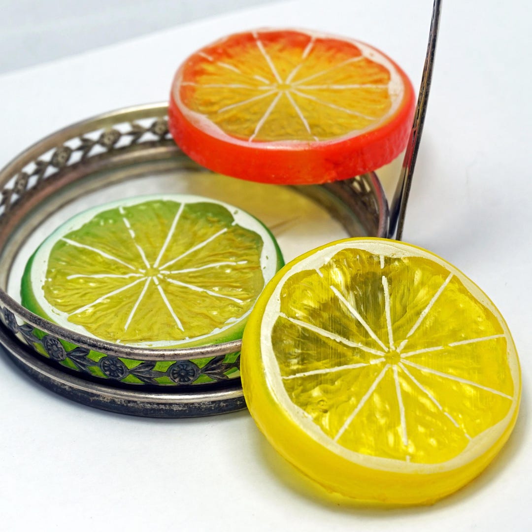 CITRUS Slices - Lemon Lime Orange - Large Citrus Cabochons for DIY ...