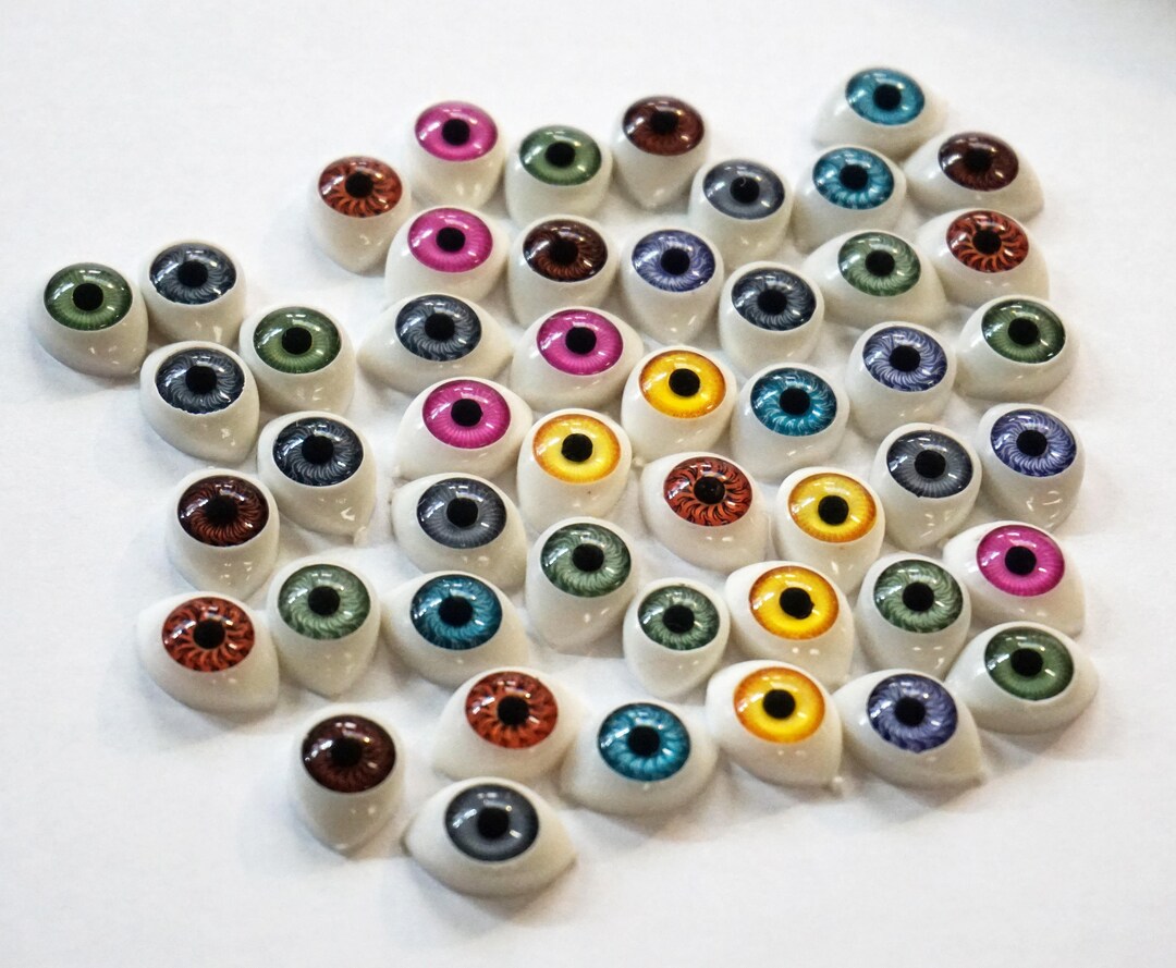 OVAL EYES for CRAFT, 16mm Eye Flatback Cabochons, Resin Eyes for Dolls ...