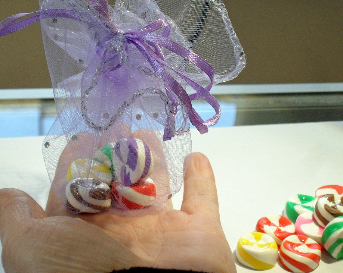 ROUND PEPPERMINT CANDIES For Craft Flatback Cabochons Big | Etsy