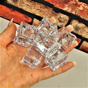 Clear ICE CUBES - Xmas Party Decor - Huge in Size 30mm - Fake Drinks ...