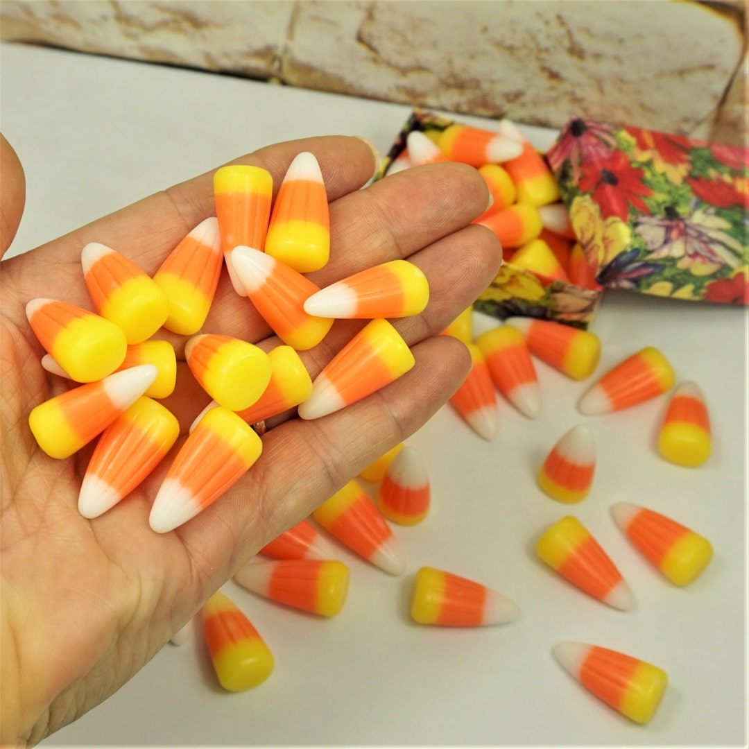 Candy Corn Resin Cabochons, Thanksgiving Halloween Craft Supply - Etsy