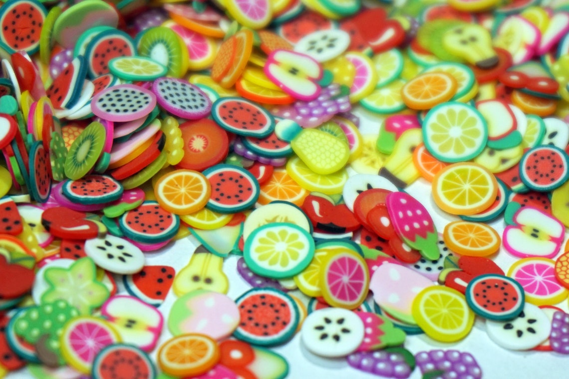 1000 FIMO FRUITS 3D NAIL Art Nail Fimo Slices Fruit Pieces For | Etsy