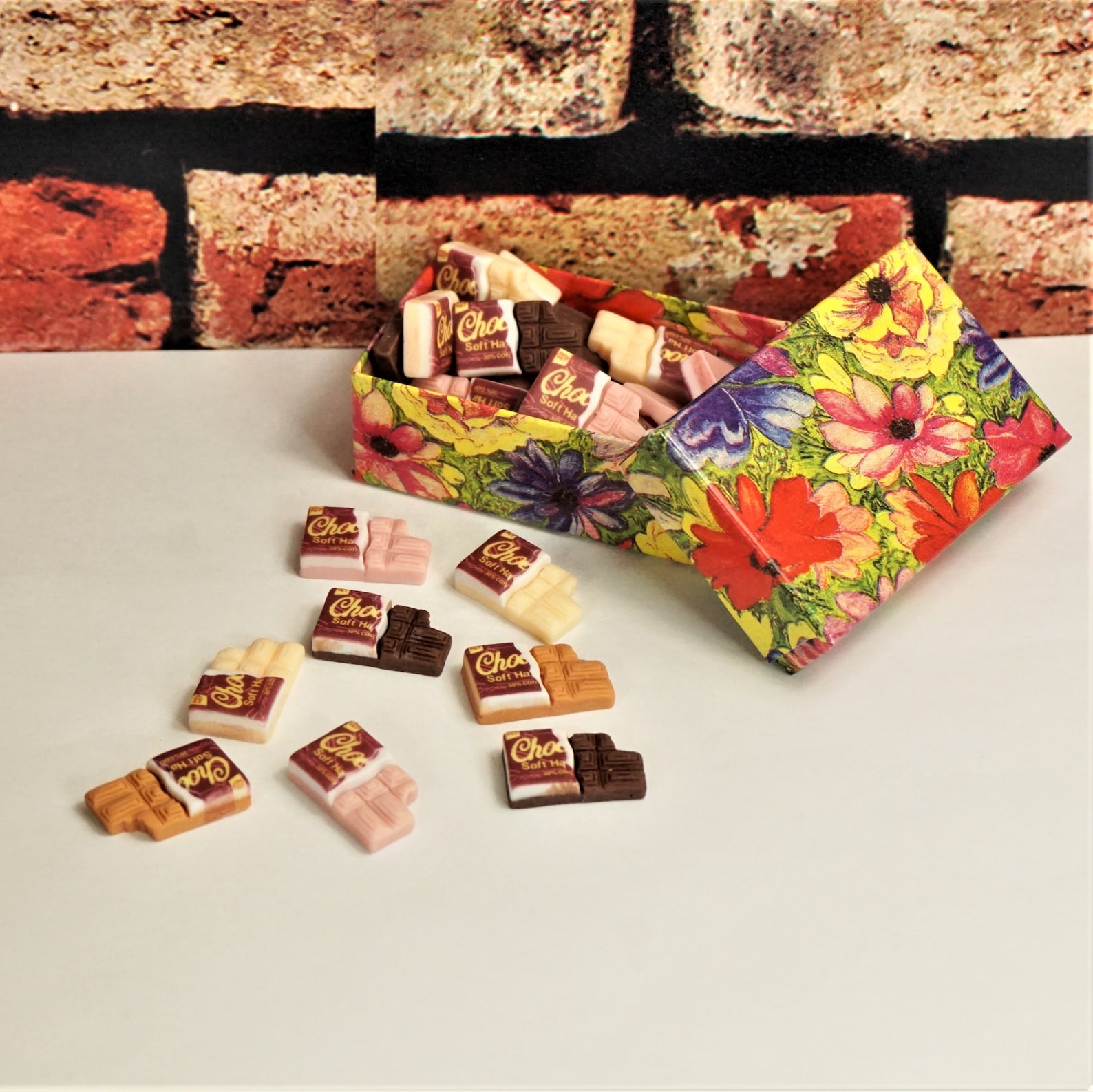 MINI CHOCOLATE BARS, Dollhouse Candies, Flat Back Cabochons, Small Gift ...