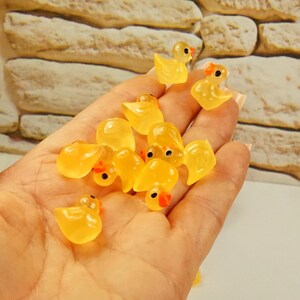 MINI YELLOW DUCKS Fairy Garden Animals Miniature Figures Tiny Baby ...