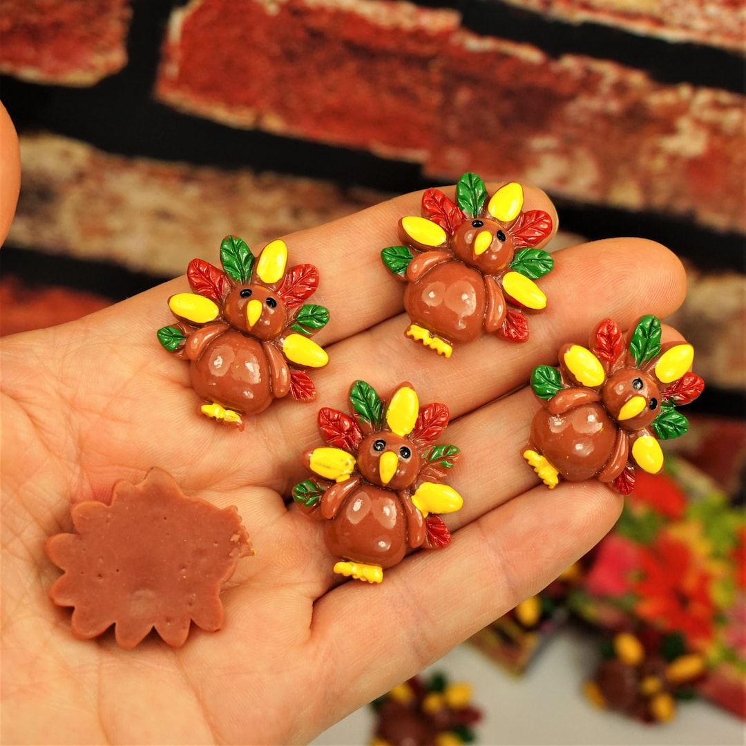 COLORFUL TURKEY DIY Flat Back Minis, Thanksgiving Crafts, Animal Themed ...