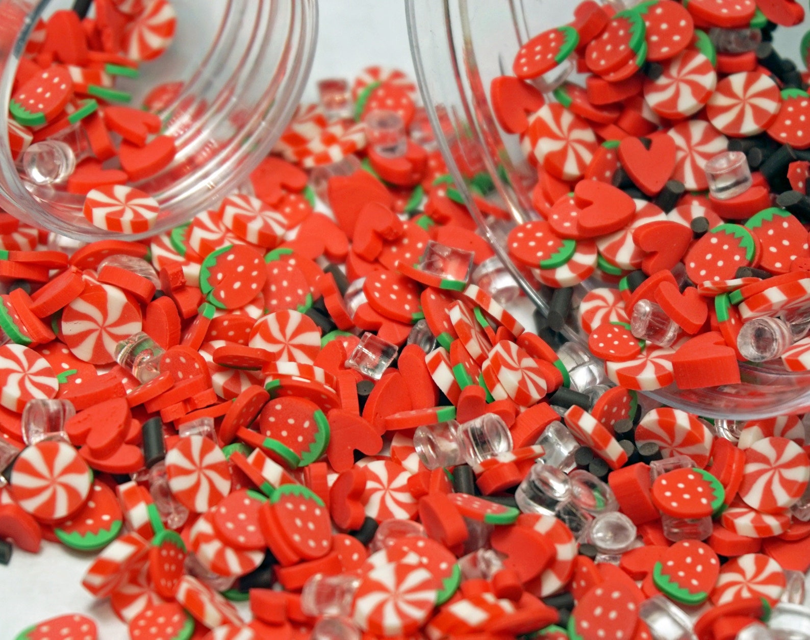 RED SPRINKLES for Craft, Slime Christmas Sprinkles, Mixed Peppermint ...
