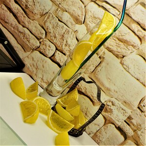 LEMON WEDGES CABOCHONS, Lifelike Lemon Fruits, Resin Lemon Pieces ...