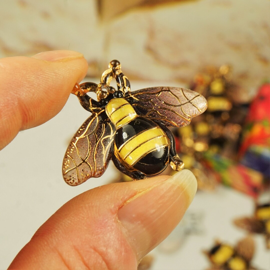 Resin Bee Charms, Bumblebee Flatback Cabochons, DIY Craft, 1.25" (10pcs ...