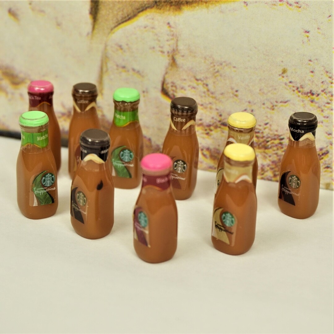 FRAPPUCCINO COFFEE DRINK Mini Bottles, Resin Coffee Bottles, Dollhouse ...