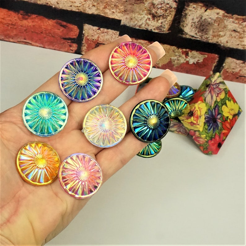 Neon Resin Wheel Cabochons, 30mm Craft Buttons, Gift Box Set - Etsy