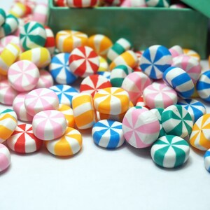 PEPPERMINT ROUND CANDIES for Craft Mixed Swirl Candy Cabochons ...