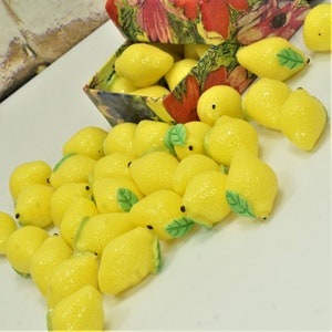 MINI LEMON FRUITS for Craft, Dollhouse Miniature Food, Resin Lemon Cabs ...