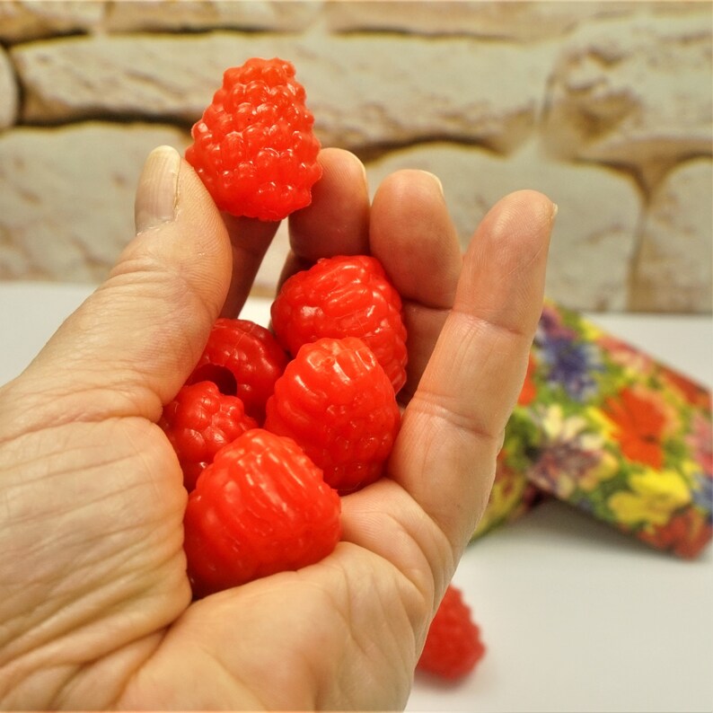 LIFELIKE RASPBERRIES for CRAFT Real Size Fake Berries Kitchen | Etsy