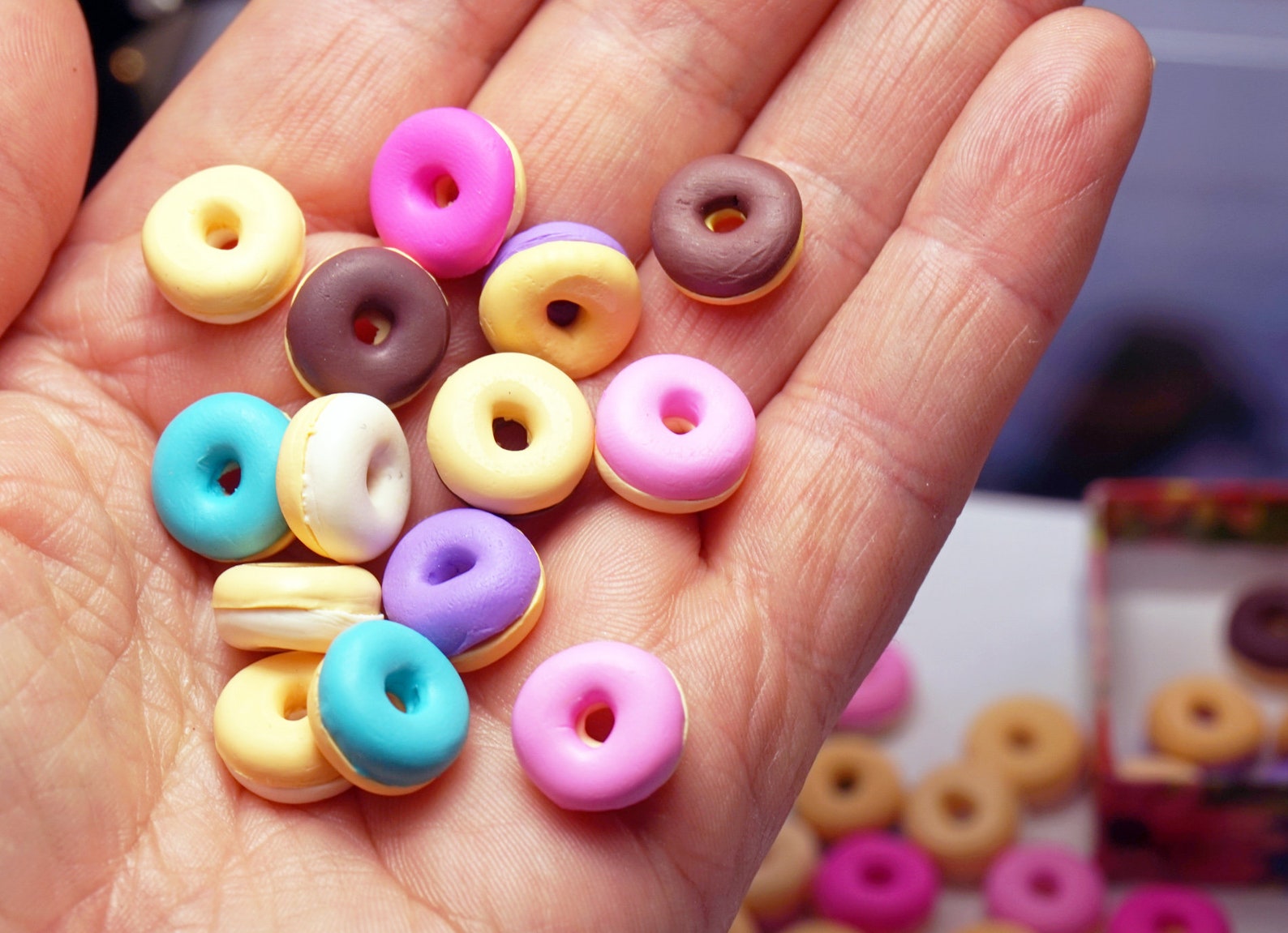 MINI DONUTS Mixed CLAY Donuts Dollhouse Miniature Food Fake | Etsy