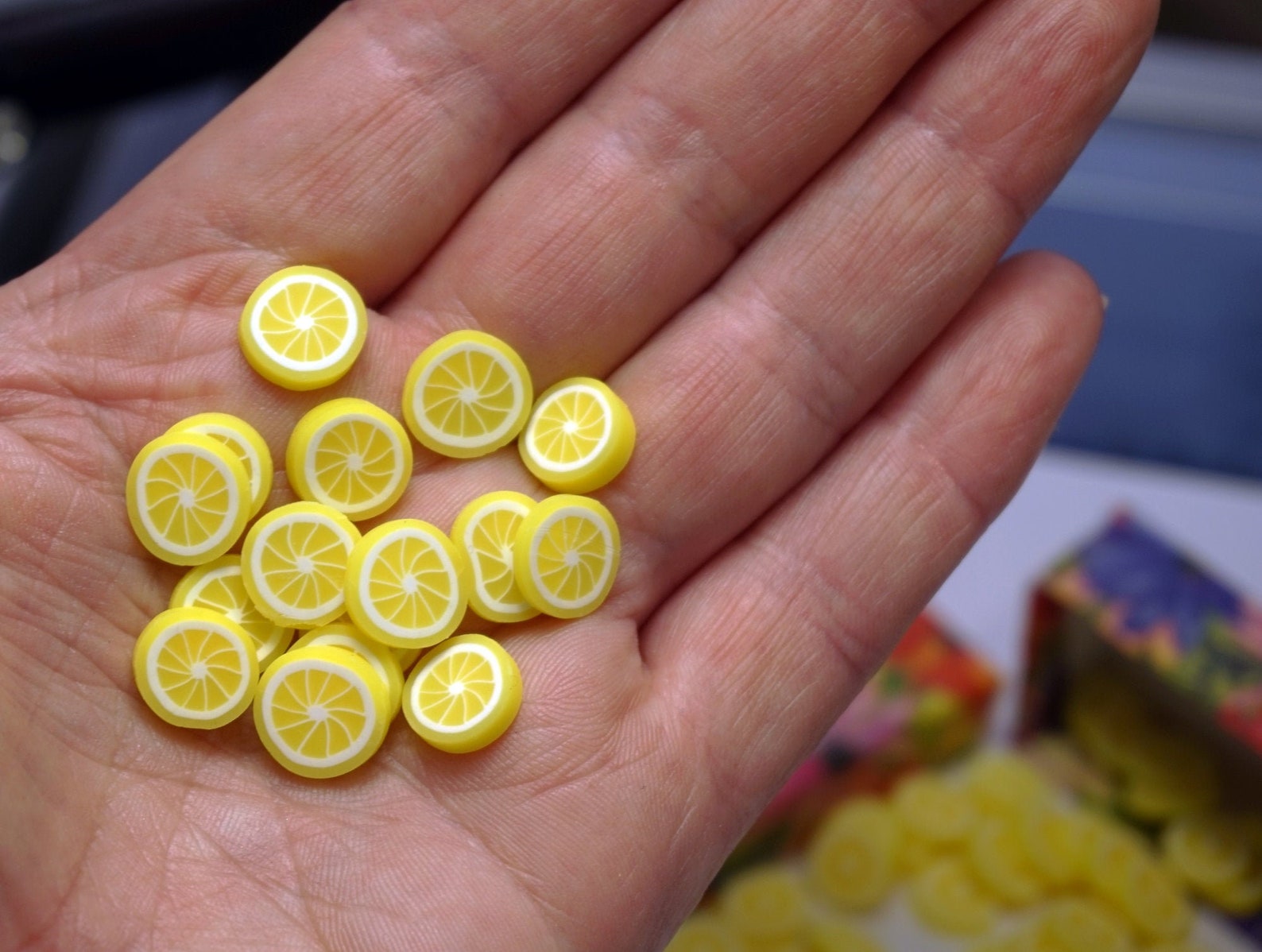 CITRUS LEMON FIMO Slices for Craft in Gift Box Polymer Clay - Etsy