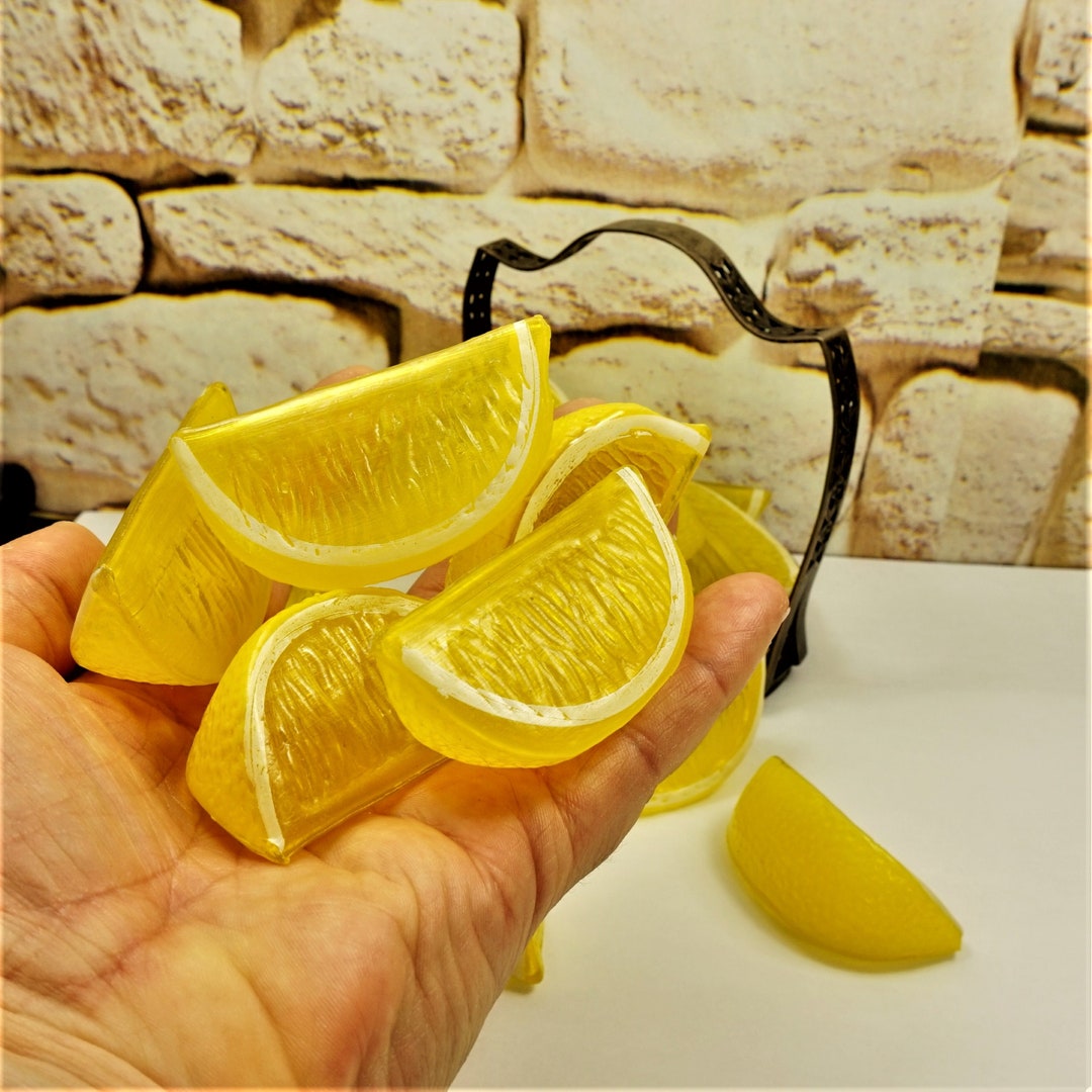 LEMON WEDGES CABOCHONS Lifelike Lemon Fruits Resin Lemon - Etsy