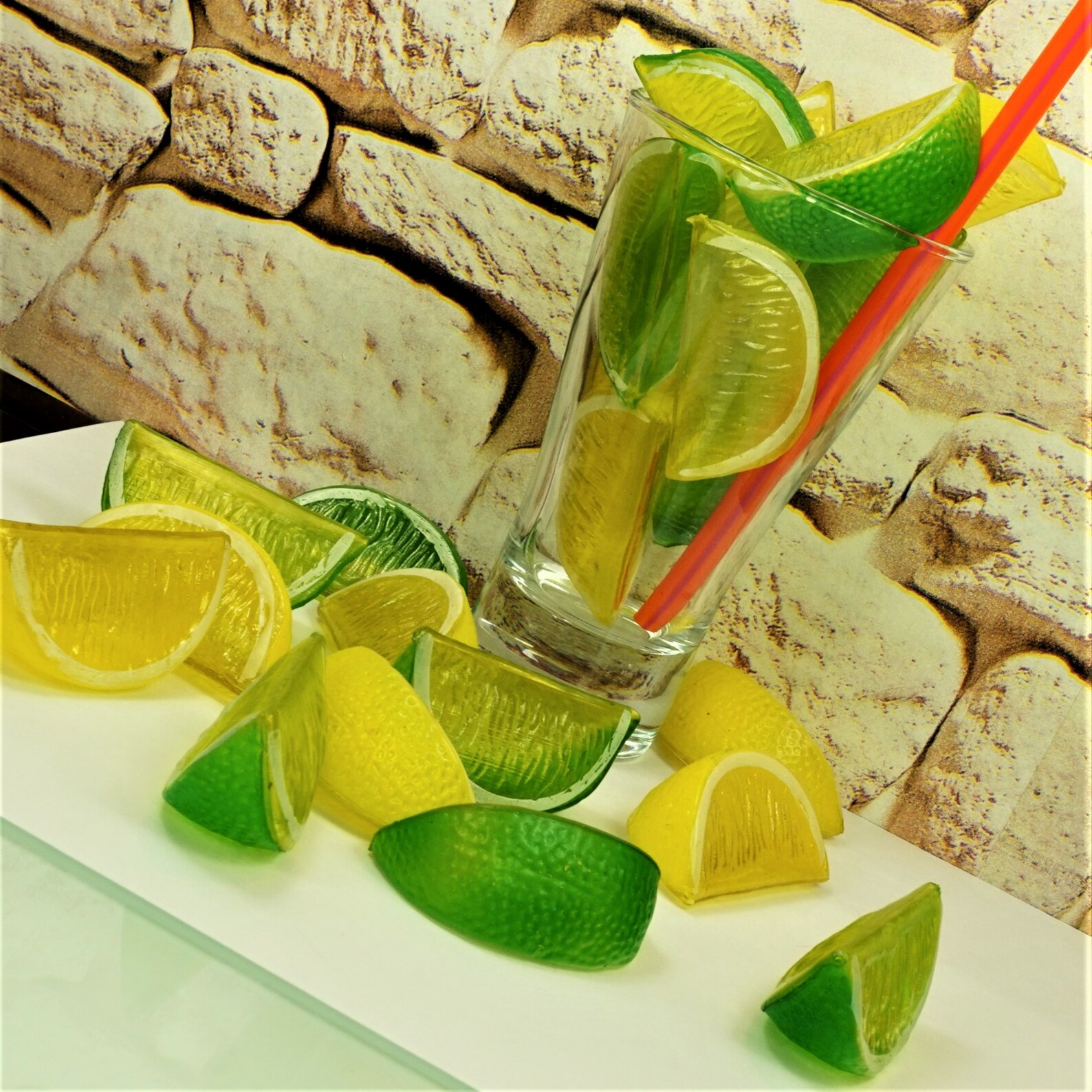 LIFELIKE CITRUS WEDGES Crafting Pieces Lime Wedges Lemon - Etsy