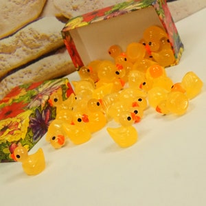 MINI YELLOW DUCKS Fairy Garden Animals Miniature Figures Tiny Baby ...