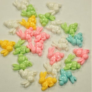 RESIN BUNNIES Flatback CABOCHONS Bunny Charms for Craft in Gift Box 10 ...