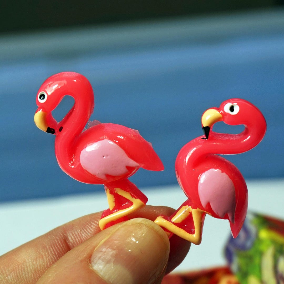 Pink Flamingo Resin Cabochons – DIY Crafts, Scrapbooking Embellishments ...