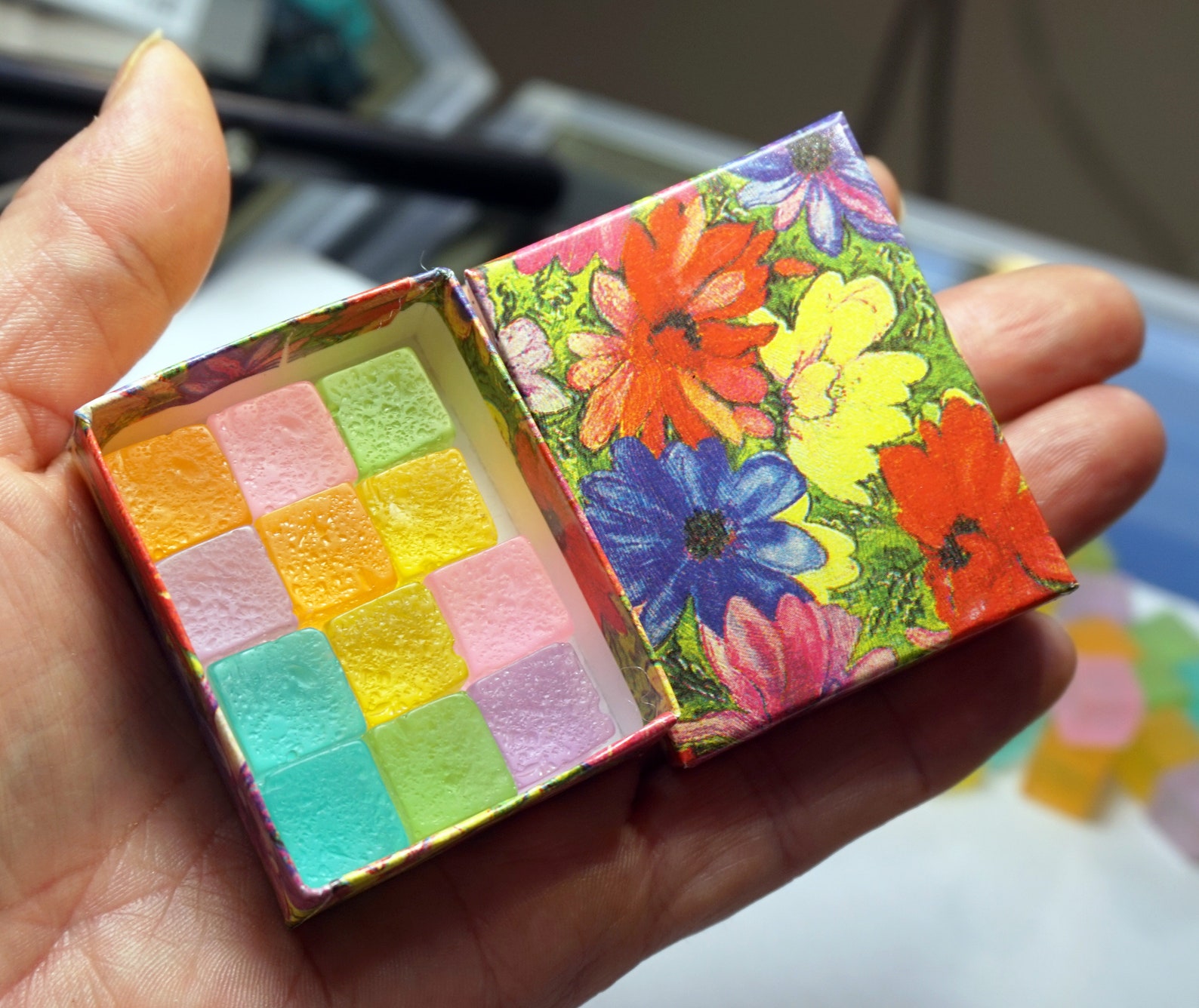 MULTI COLOR FROSTED Cubes 1/2 for Craft Colorful Cubes | Etsy