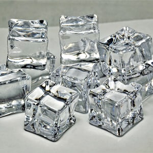 LIFELIKE CLEAR ICE Cubes, 30 Mm Big Size Crystal Clear Ice Cubes, Small ...