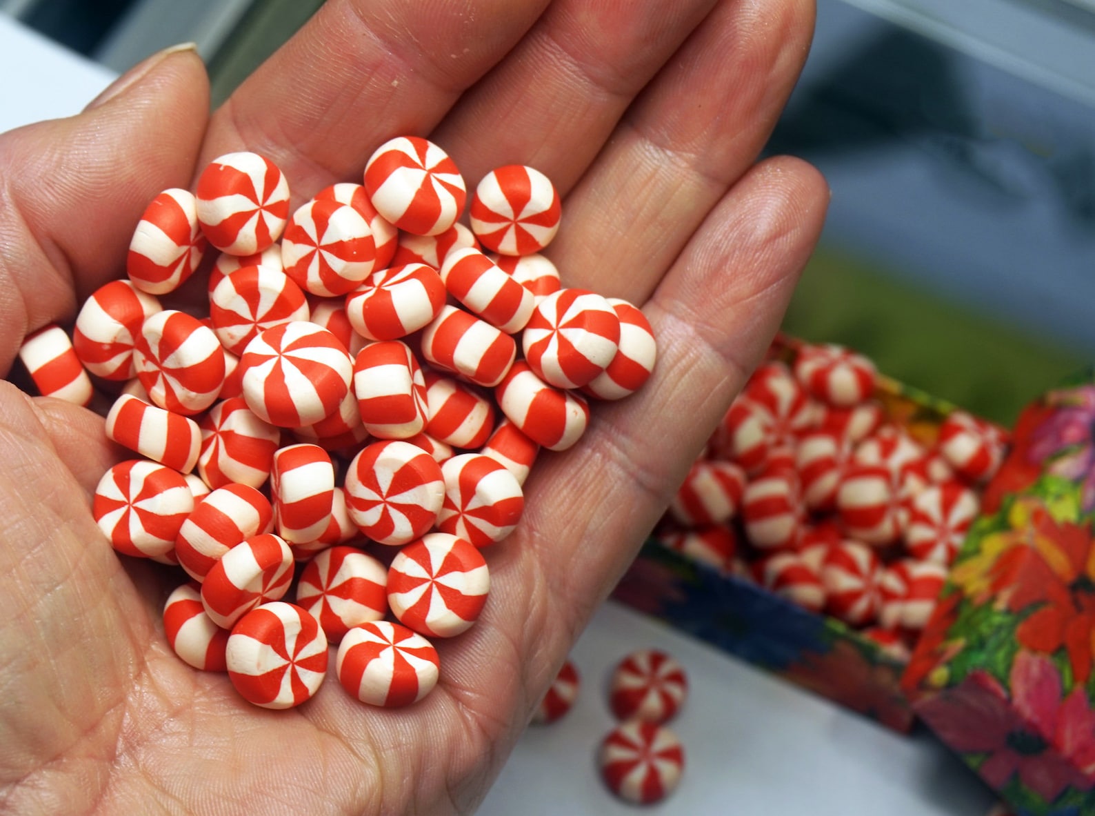 Red PEPPERMINT CANDIES CLAY Swirl Candies Fake Food Round - Etsy Canada