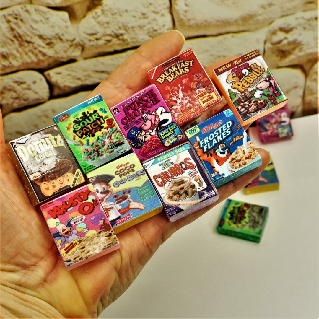 RESIN CEREAL BOXES Diy Flatback Cabochons Dollhouse Miniature Food ...