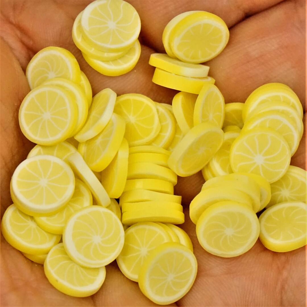 CITRUS LEMON FIMO Slices for Craft in Gift Box Polymer Clay Diy Lemon ...