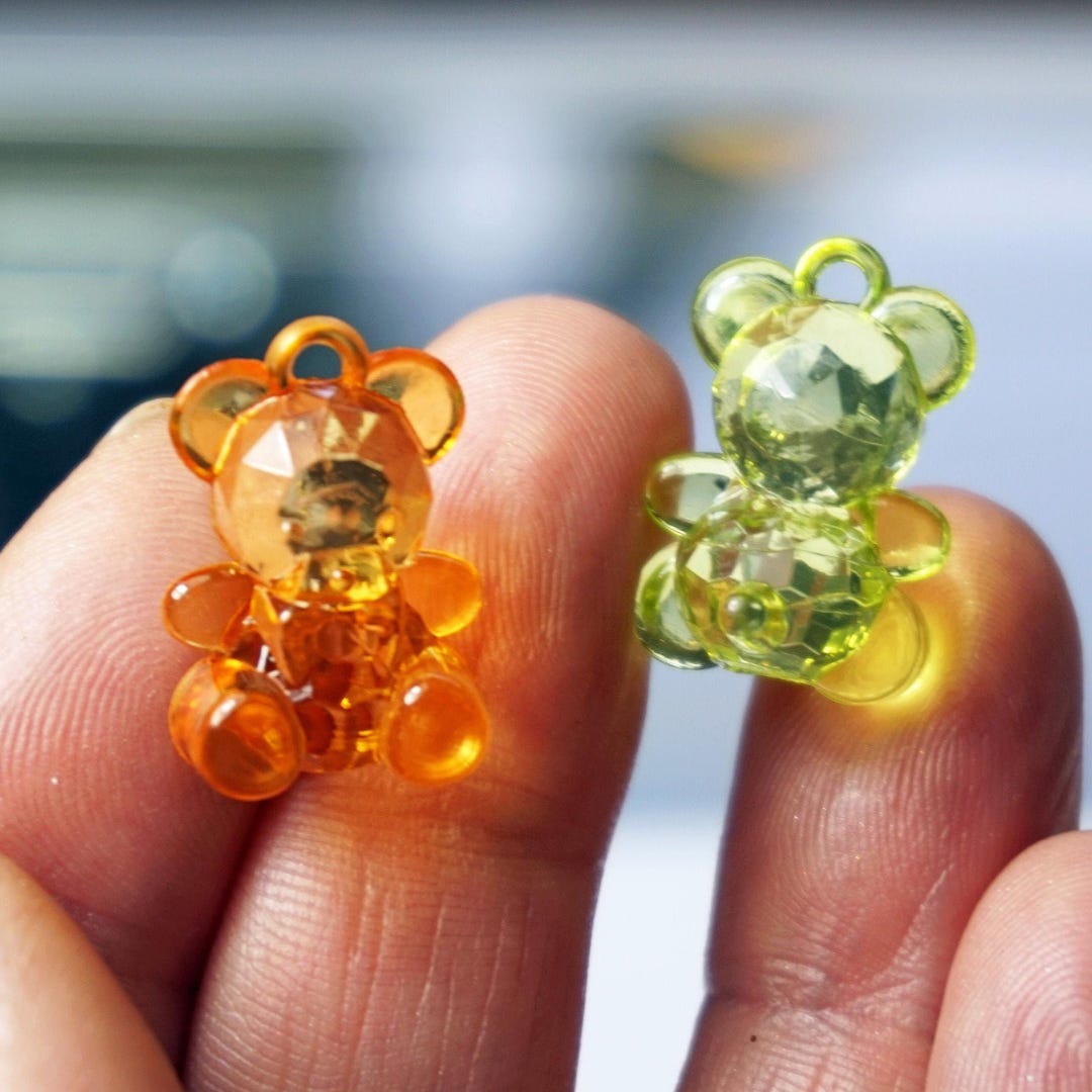 CRYSTAL BABY BEAR Charms, Faceted Crystal Bears, Diy Bear Charms ...