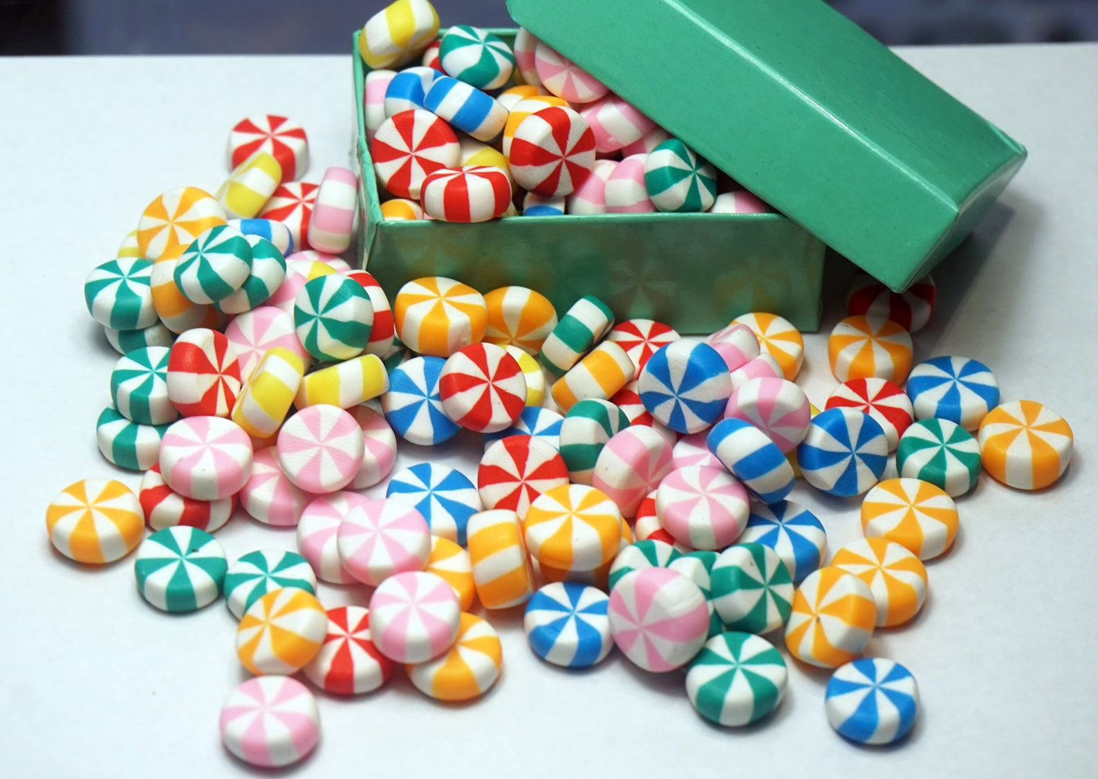 PEPPERMINT ROUND CANDIES for Craft Mixed Swirl Candy Cabochons - Etsy