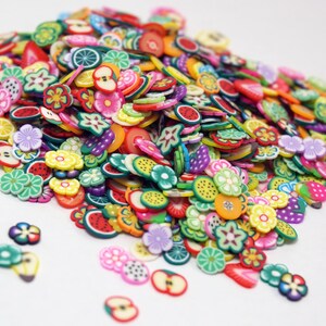 FRUITS FLOWERS FIMO Slices 1000 Fimo Pieces in Gift Box - Etsy