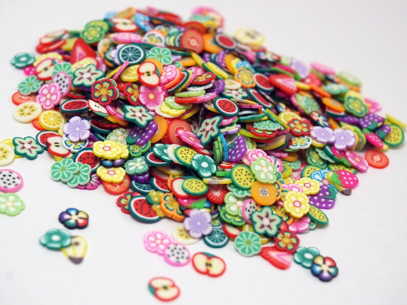 FRUITS FLOWERS FIMO Slices 1000 Fimo Pieces in Gift Box Ready | Etsy