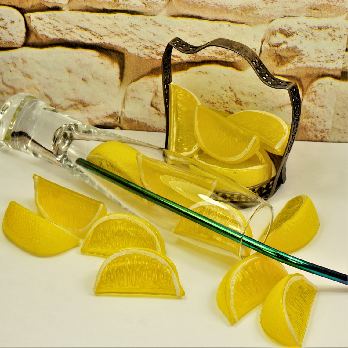 LEMON WEDGES CABOCHONS Lifelike Lemon Fruits Resin Lemon | Etsy