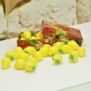 MINI LEMON FRUITS for Craft, Dollhouse Miniature Food, Resin Lemon Cabs ...
