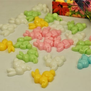 RESIN BUNNIES Flatback CABOCHONS Bunny Charms for Craft in Gift Box 10 ...