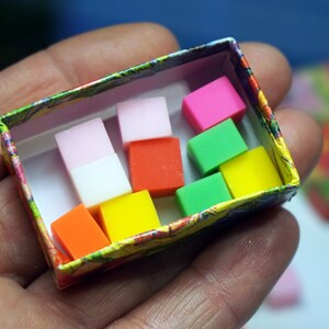 ASSORTED SUGAR CUBES for Craft Dollhouse Miniature Food Slime Fillers ...