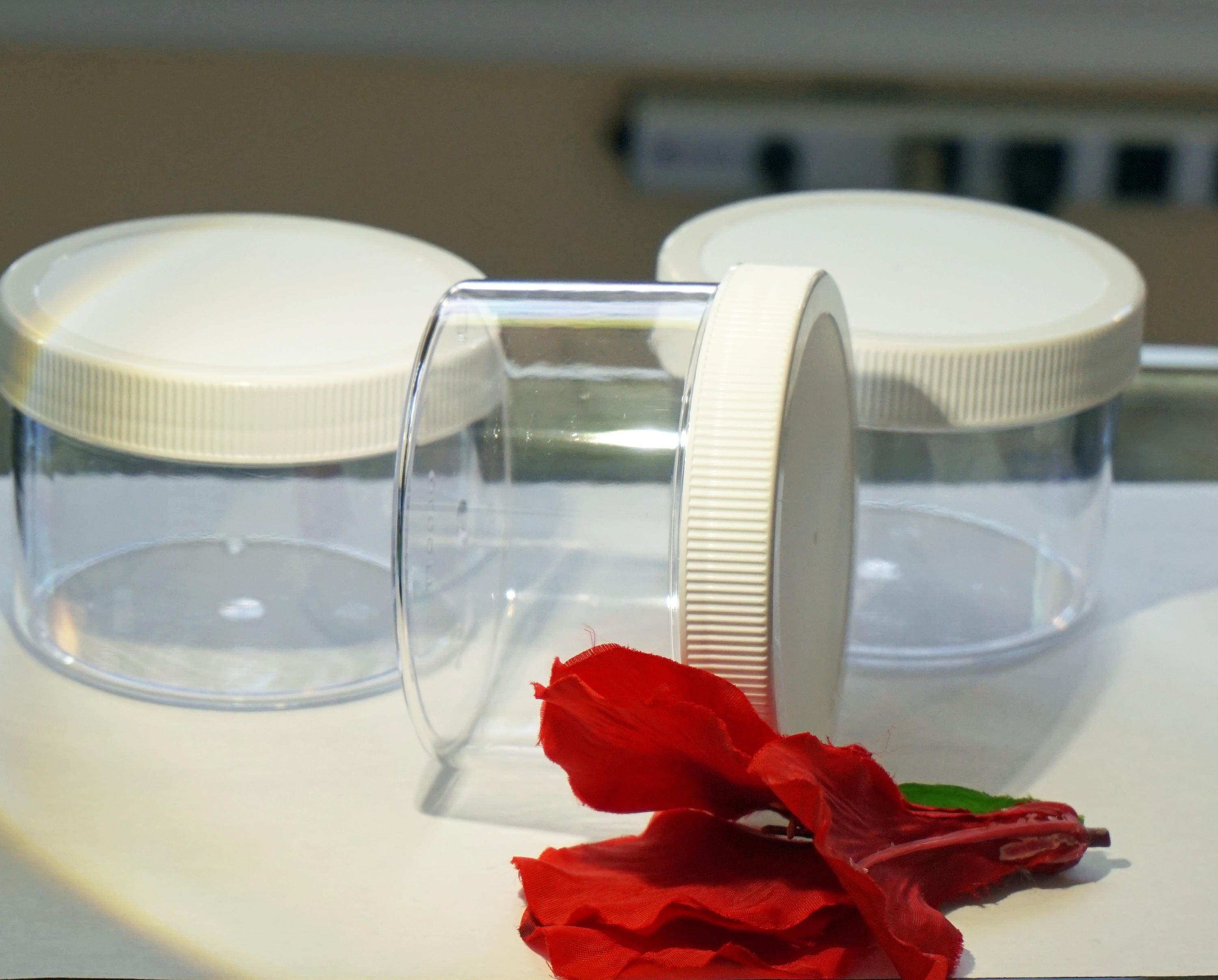 8 Oz PLASTIC JARS With Twisted Lids OLCOTT 8 Oz Clear | Etsy UK