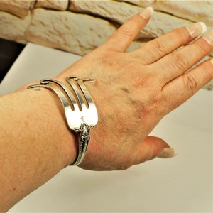 STERLING SILVER UTENSIL Cuff Bracelet, Rare Vintage Towle Fork Heavy ...